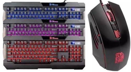 Teclado y mouse thermaltake commander kb-ccm-plblsp-01 tri color usb ...